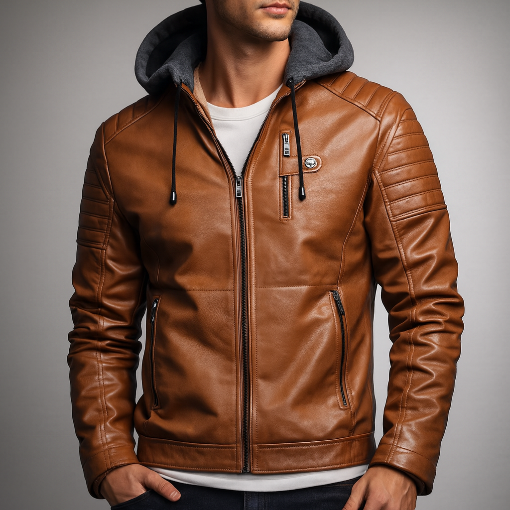 Rexton Hooded Leather Jacket – Houston Ridge